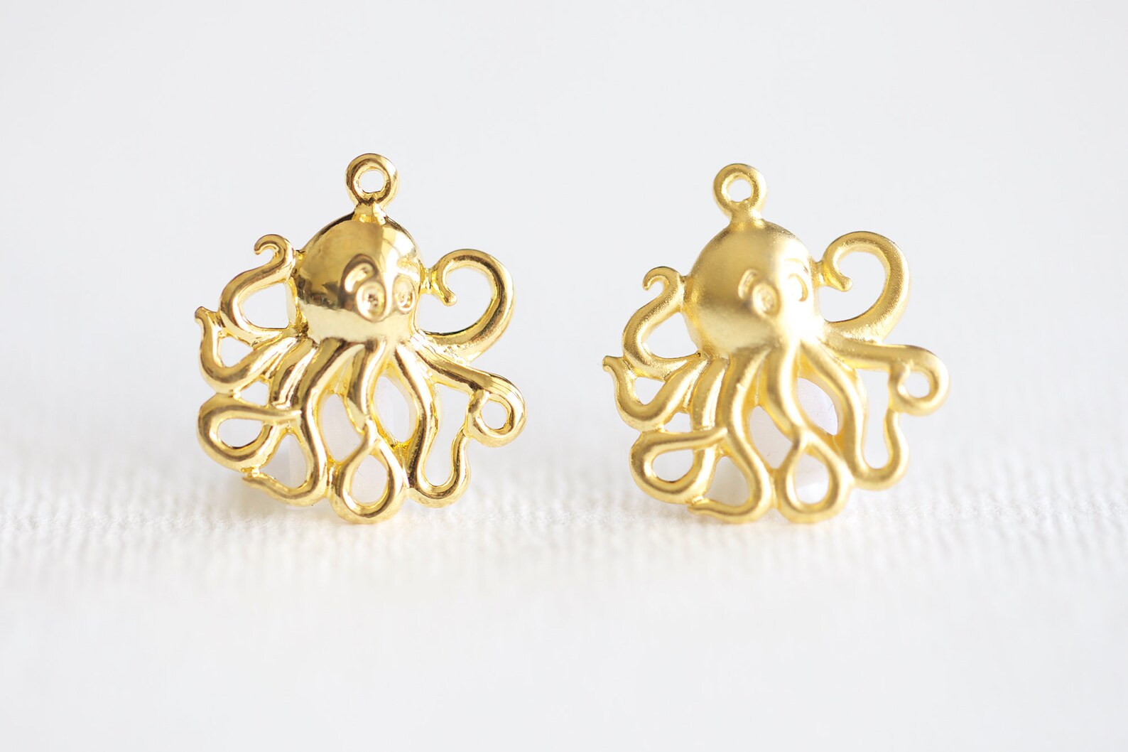 Vermeil Gold Octopus Charm - 18k Gold Plated Over 925 Sterling Silver ...