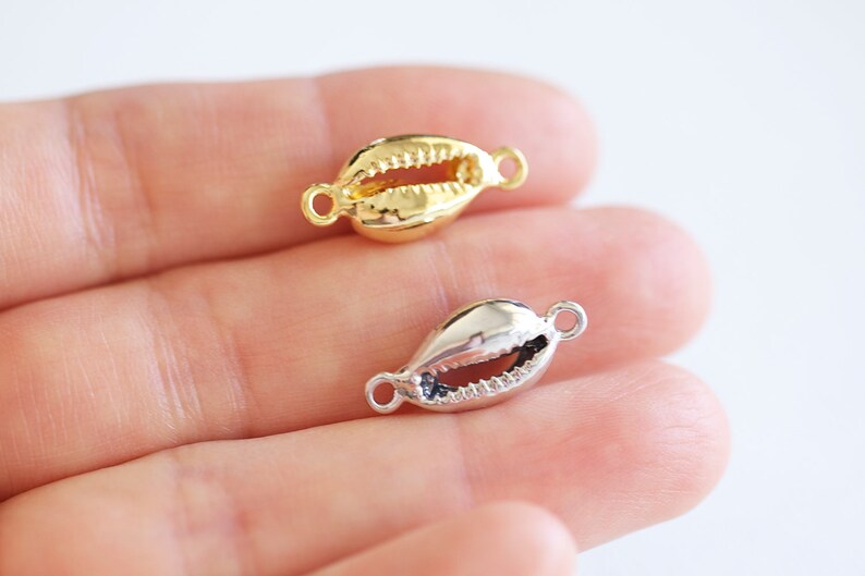 Small Cowry Shell Charm - Vermeil Gold or Sterling Silver Cowrie Conch ...