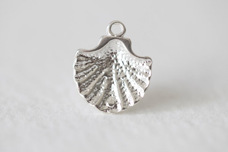 Sterling Silver Shell Charm 08 Sea Life Nautical Beach - Etsy