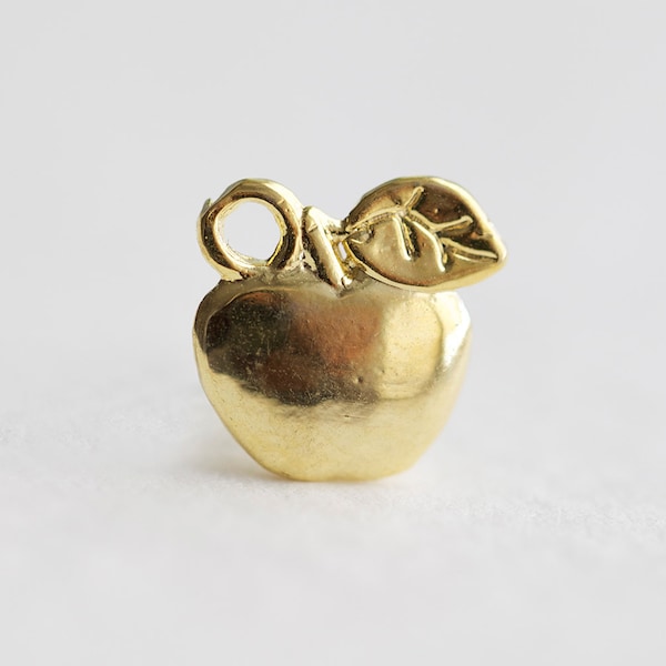 Gold Apple Charm - Etsy