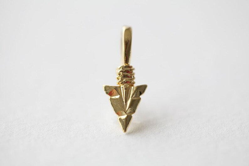 Vermeil Gold Chevron Arrow Charm gold plated over sterling | Etsy