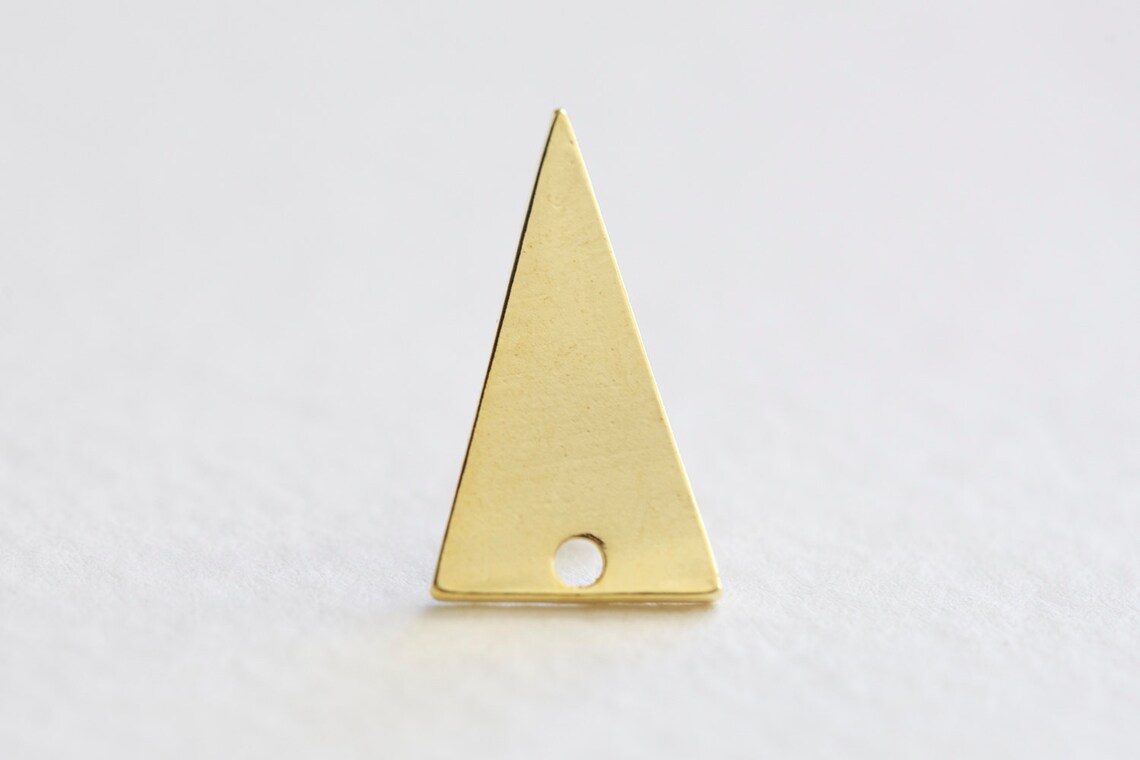 Vermeil Gold Glossy Triangle Charm 18k Gold Plated Over 925 - Etsy