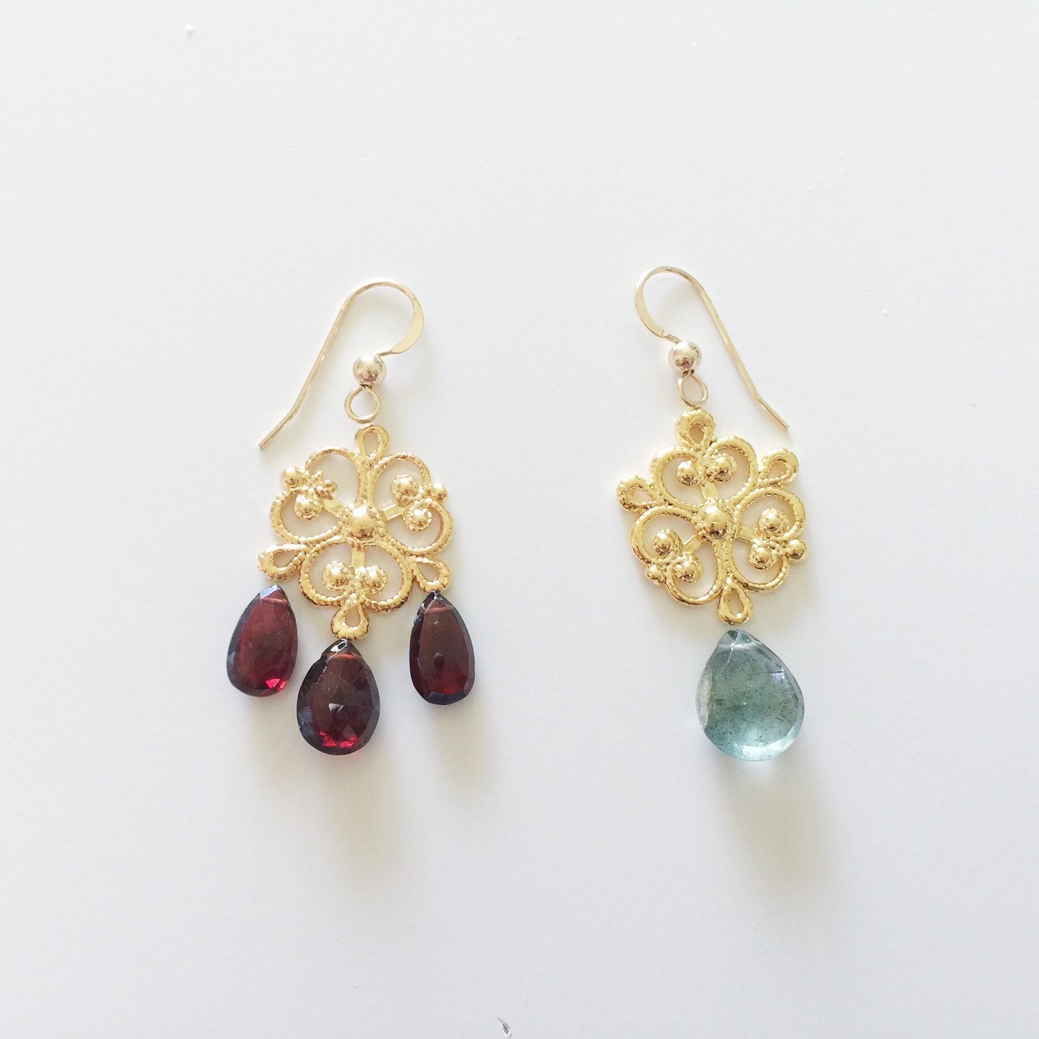 Vermeil Gold Filigree Connector Finding - 2pcs 18k Gold Plated Over ...