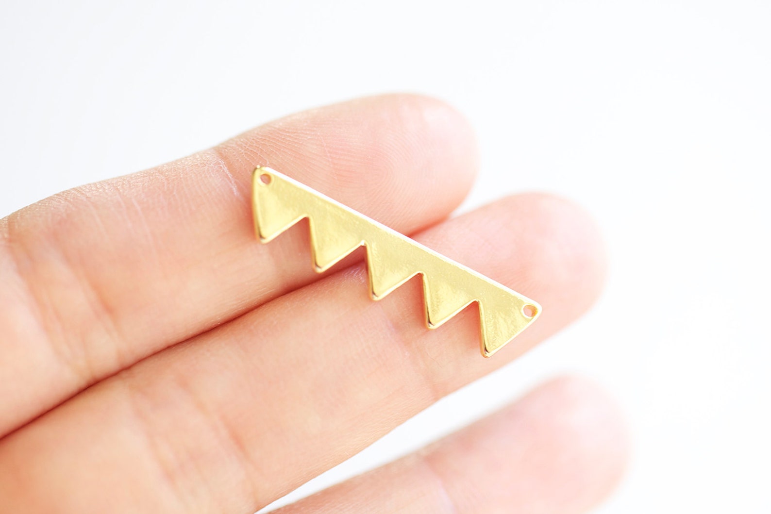 Vermeil Gold Flag Banner Connector - 18k Gold Plated Over 925 Silver ...
