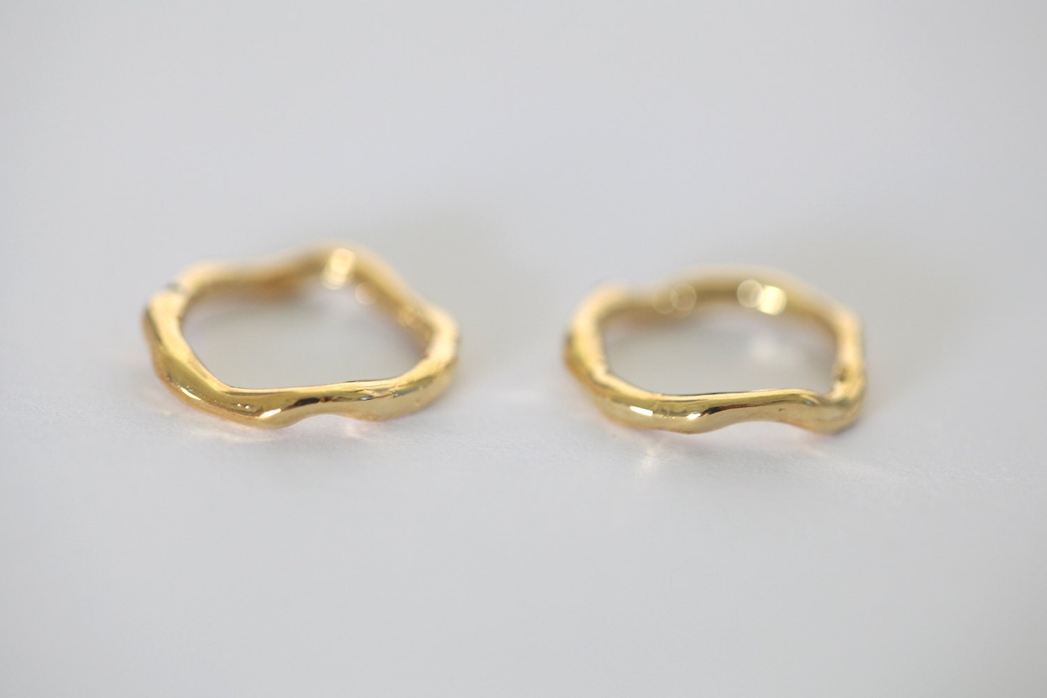 Organic Shape Irregular off Round Vermeil Gold Circle Spacer | Etsy