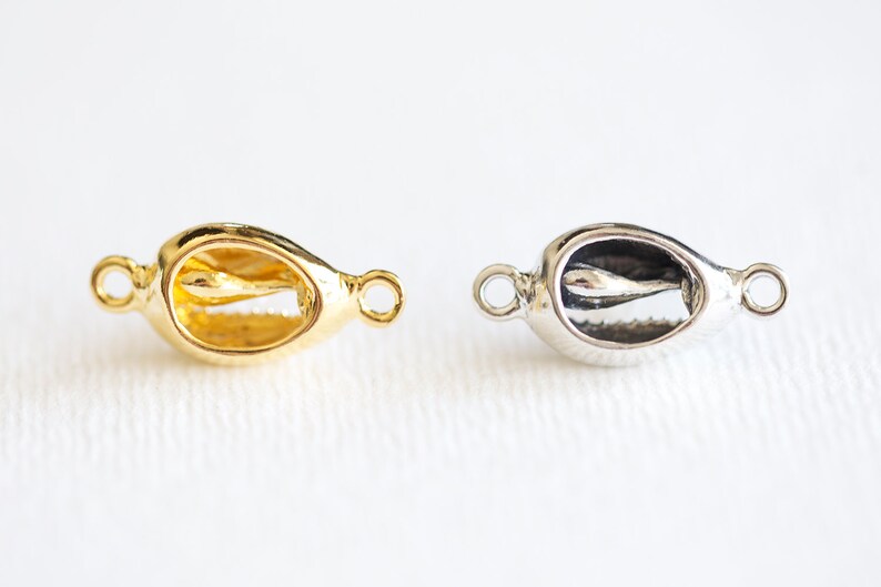 Small Cowry Shell Charm - Vermeil Gold or Sterling Silver Cowrie Conch ...