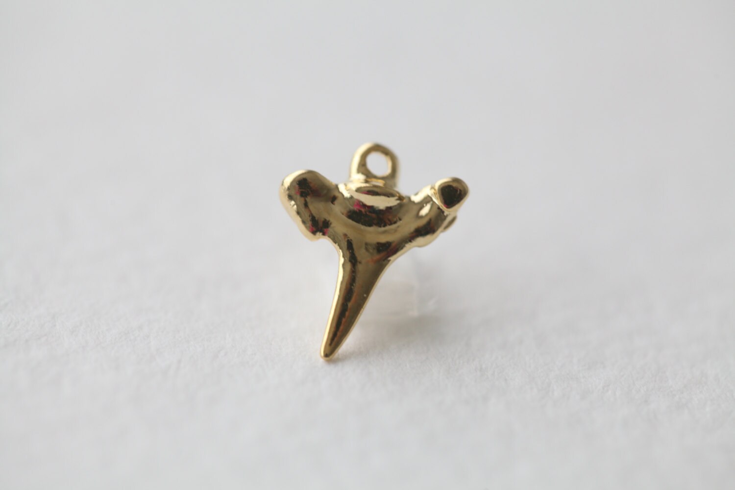 Shiny Gold Small Shark Tooth Pendant 04 - Small Vermeil Gold Shark ...