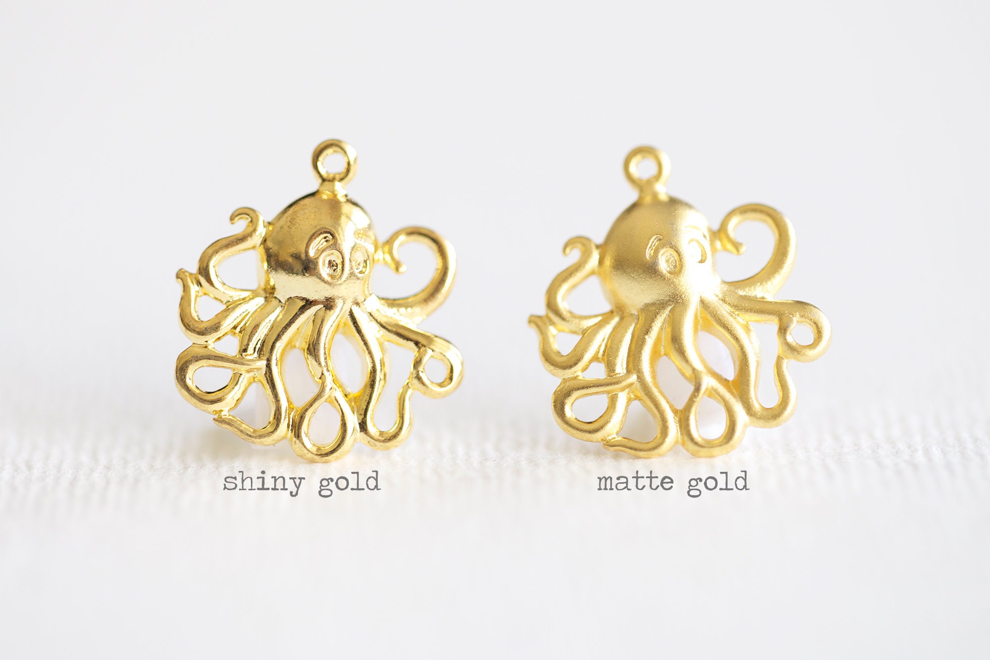 Vermeil Gold Octopus Charm 18k Gold Plated Over 925 Sterling | Etsy