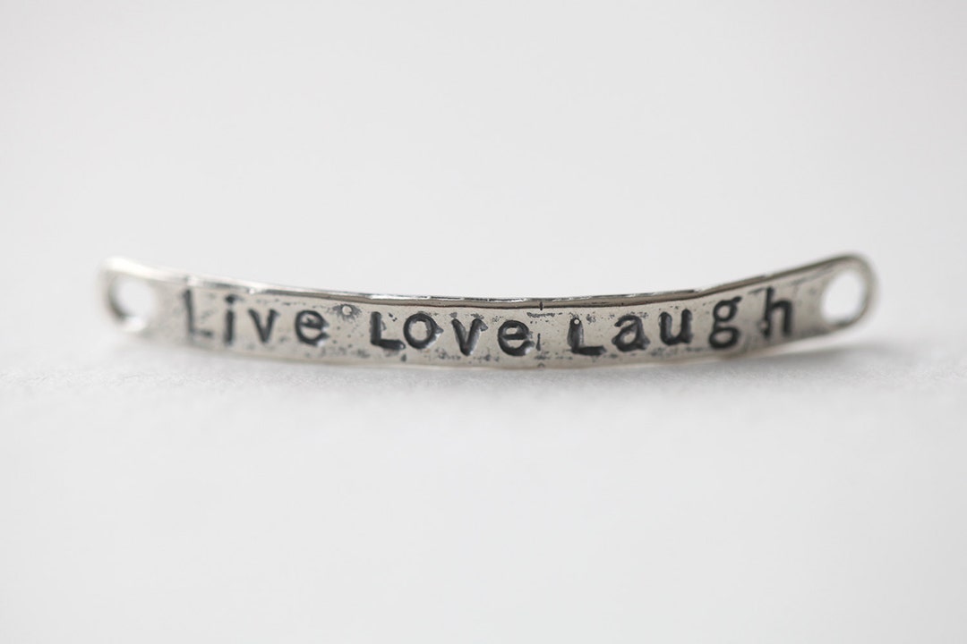 Sterling Silver Live Love Laugh Bracelet Connector Finding - 925 Silver ...