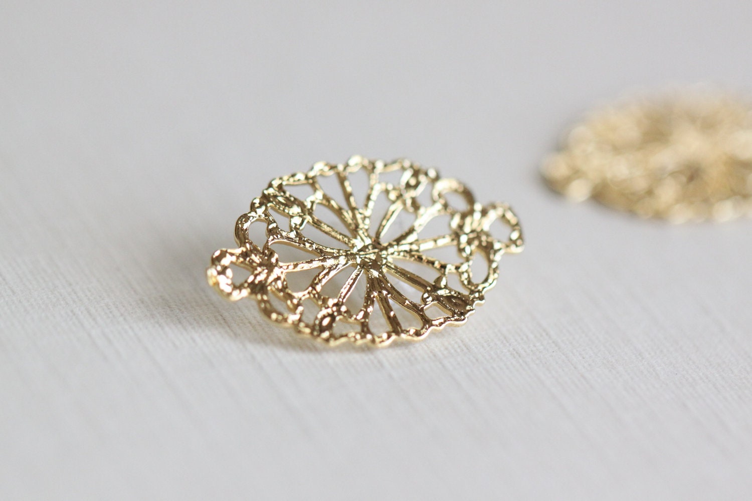 Vermeil Filigree Flower Pattern Connector - Etsy