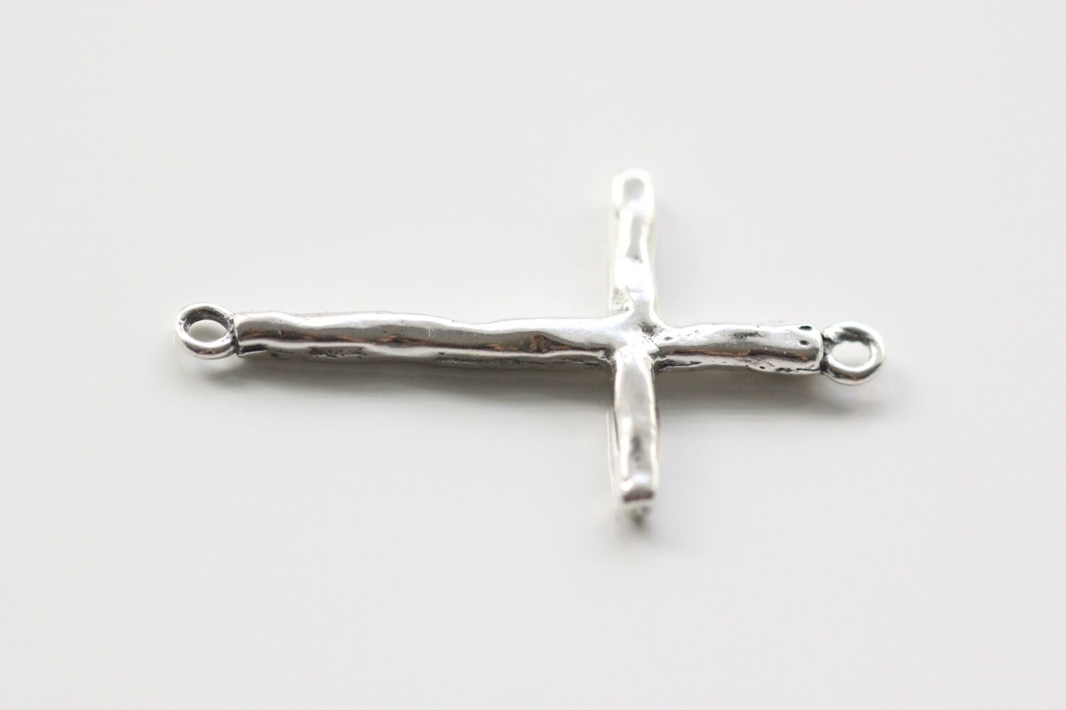 Sterling Silver Large Horizontal Sideways Cross Pendant - Etsy