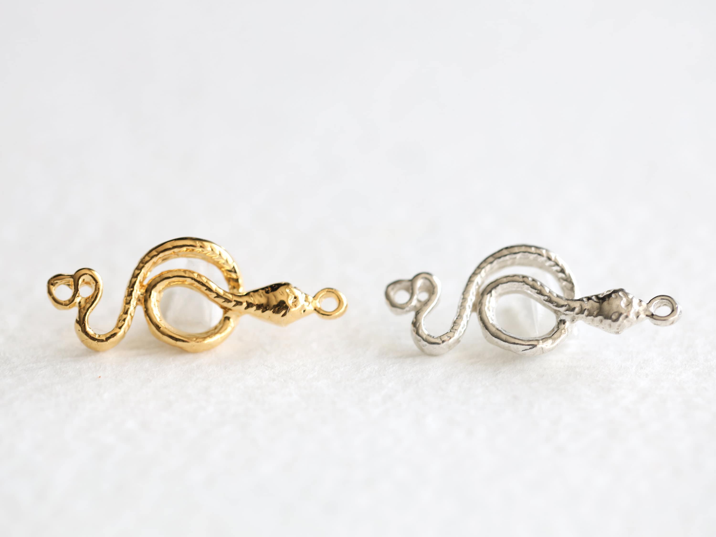 Snake Connector Charm Yellow Vermeil Gold or Sterling Silver | Etsy