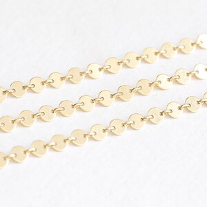14k Gold Filled Round Disc Circle Chain - 1 Foot 4mm Shimmering ...
