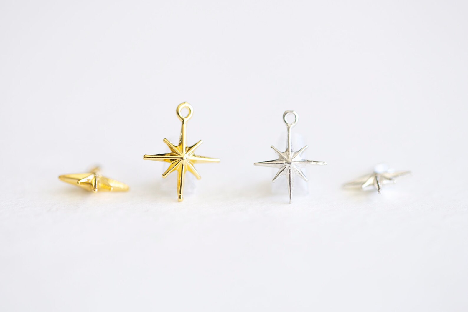 Vermeil Gold or Sterling Silver Twinkle Star Charms small | Etsy