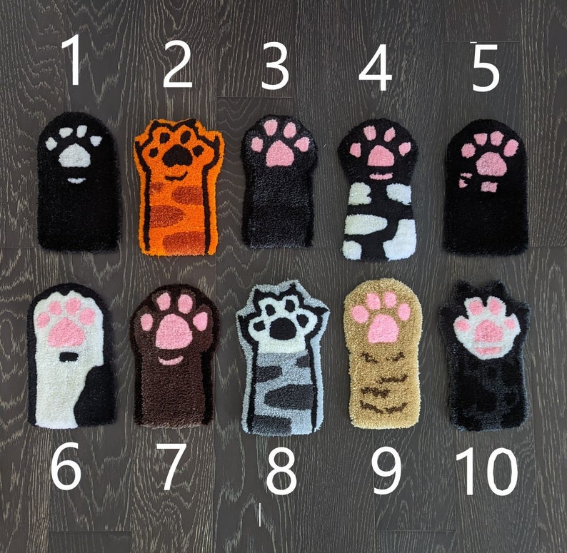 Small Cat/dog Paw Tuft Rug-miniature Pet Rug for Home Decor - Etsy
