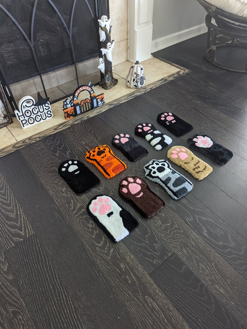Small Cat/dog Paw Tuft Rug-miniature Pet Rug for Home Decor - Etsy