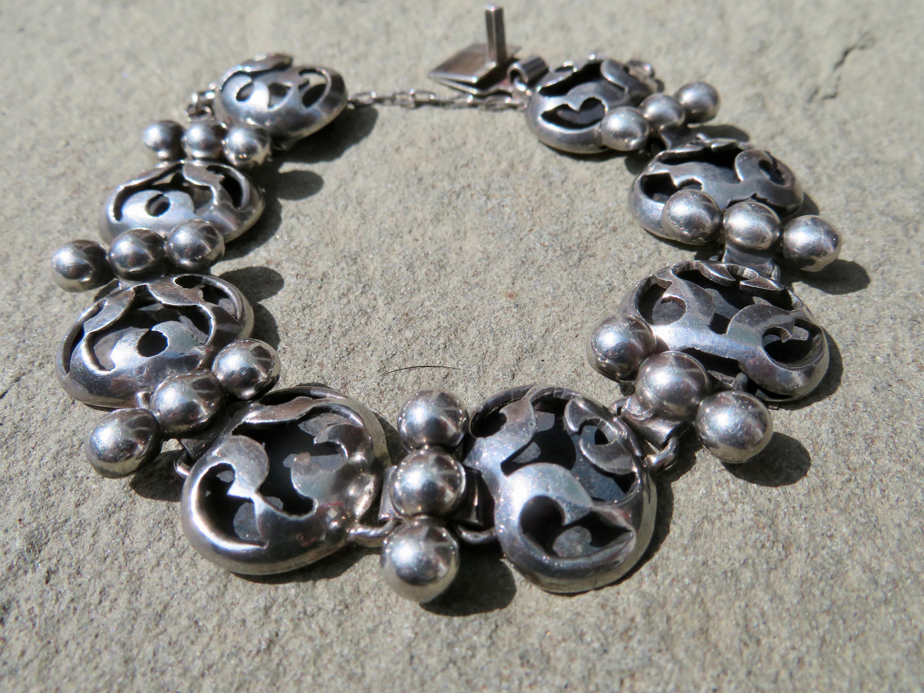 Mexican Silver Jewelry Taxco Silver Bracelet Vintage Taxco | Etsy