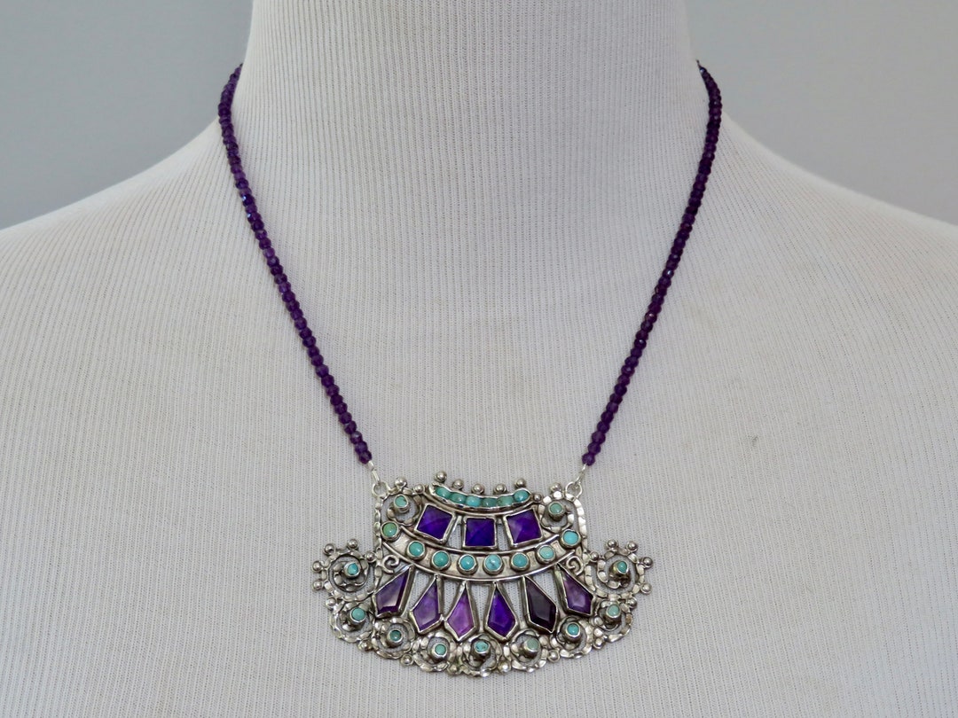 Matilde Poulat Necklace, Repurposed Matl Brooch Necklace, Vintage Taxco ...