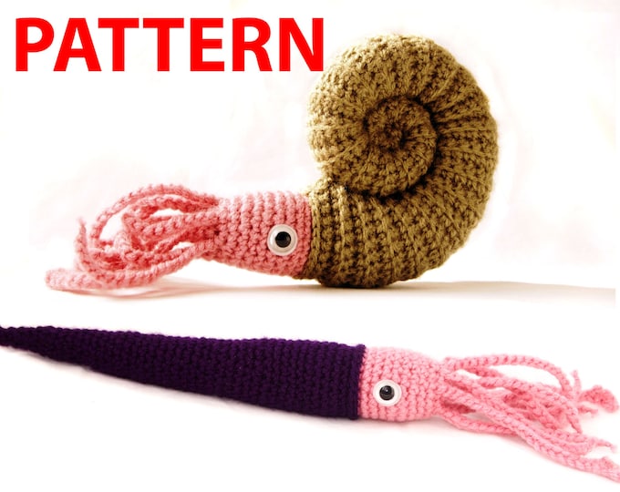 INSTANT PDF PATTERN 2 in 1 Ammonite and Orthocone Fossil Critters ...