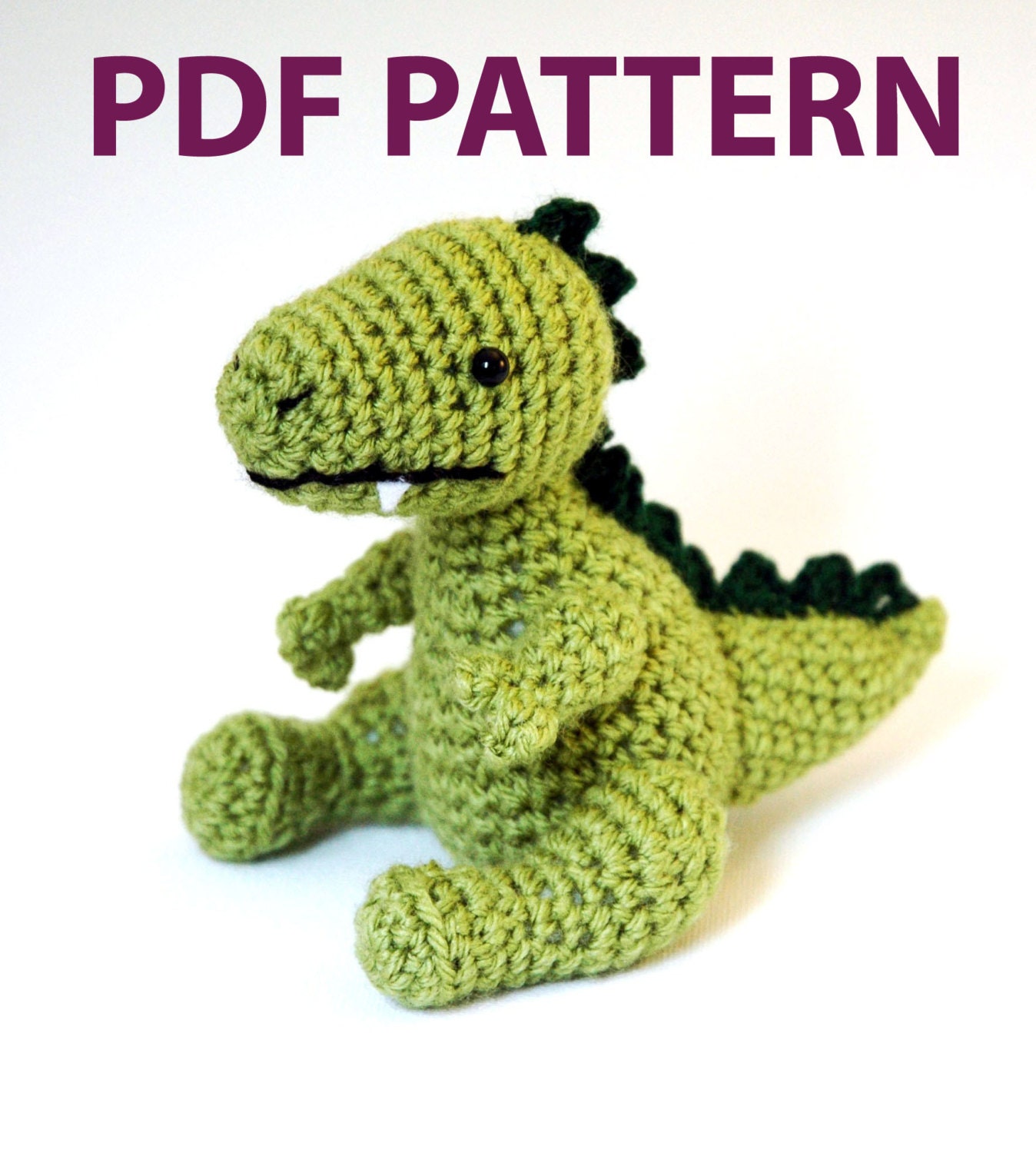 INSTANT DIGITAL PATTERN Baby T-rex Dinosaur Amigurumi Plush Toy Pdf ...