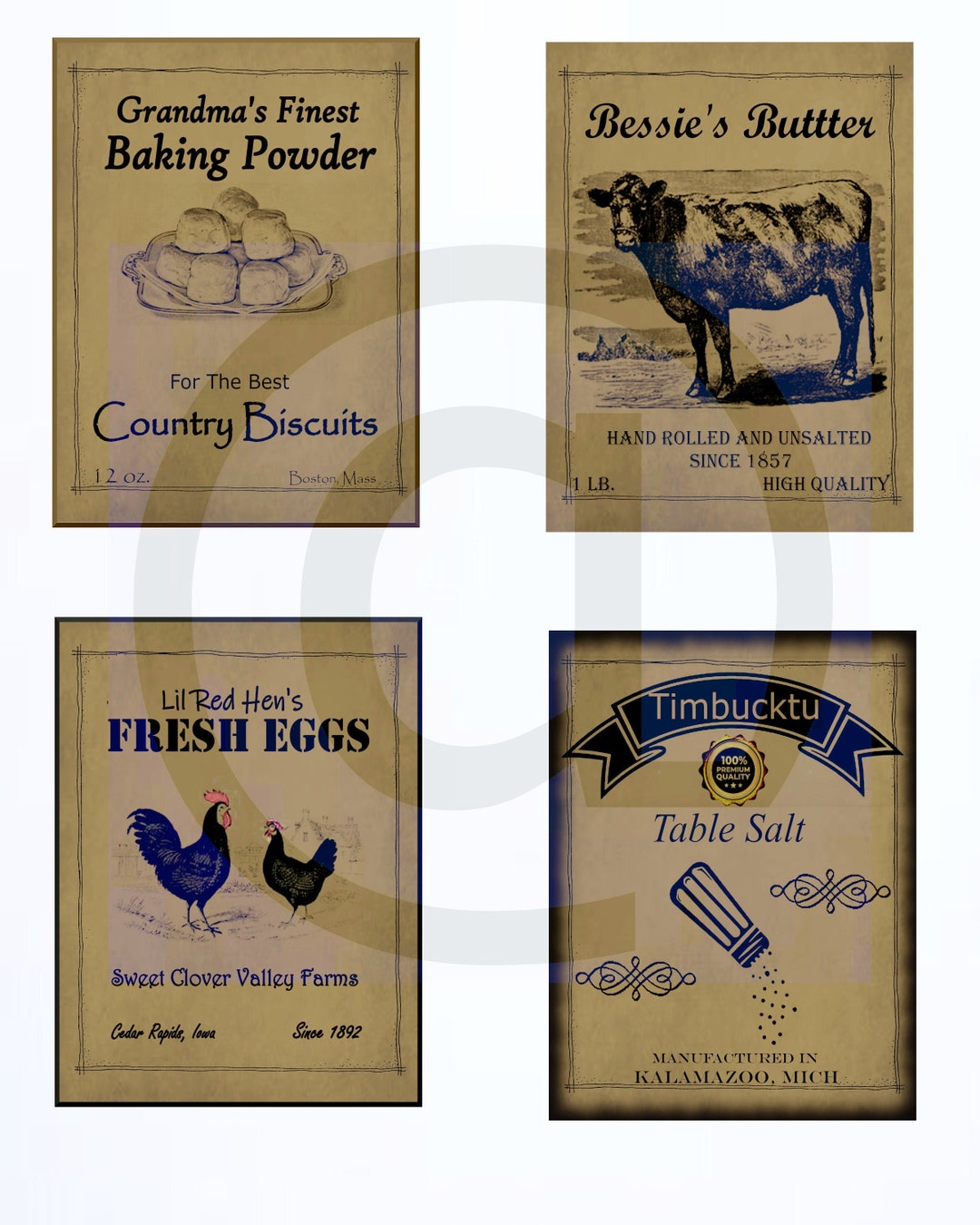 Digital Download Farmhouse Kitchen Labels Download Printable Image - Etsy