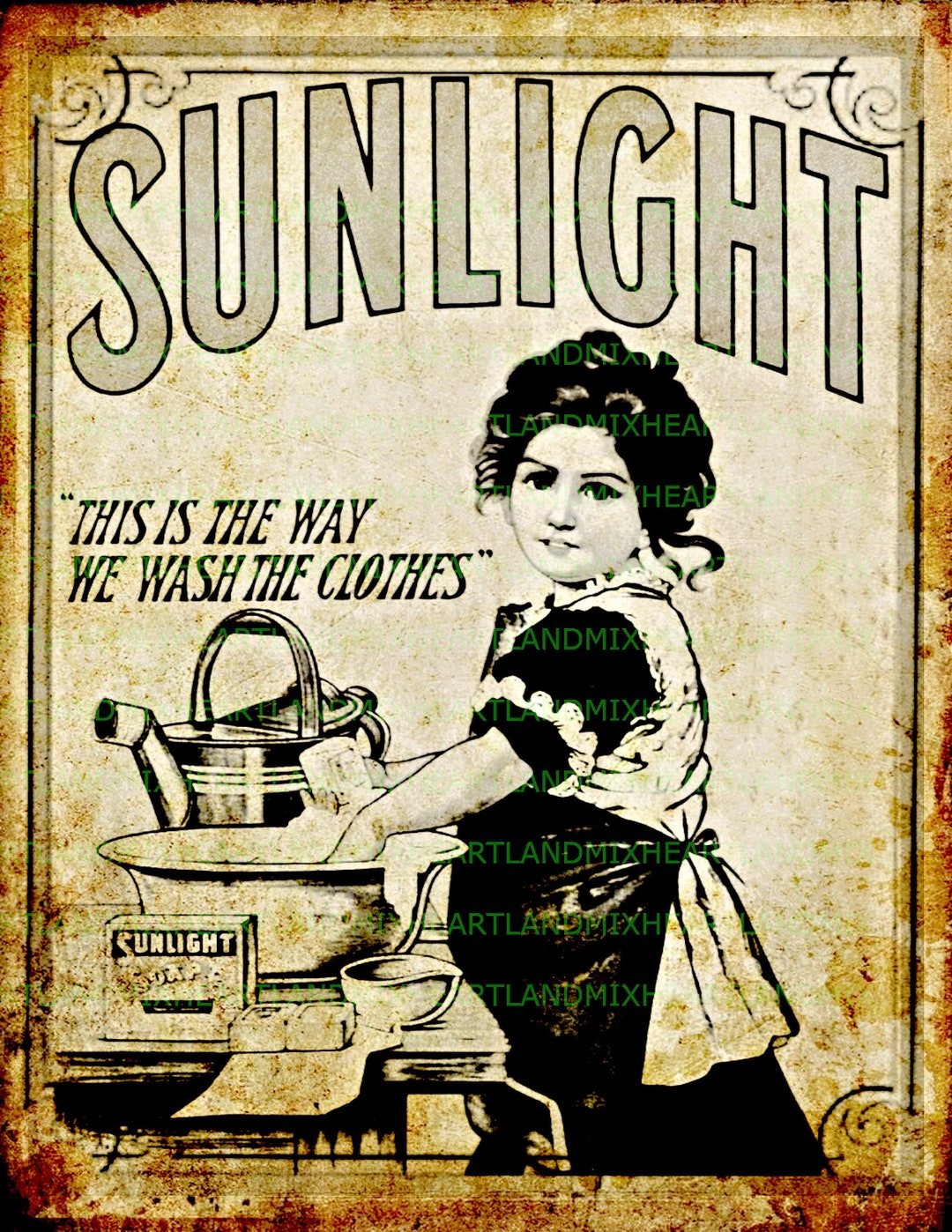 Sunlight Laundry Detergent Ad Art Graphic Digital Download Printable ...