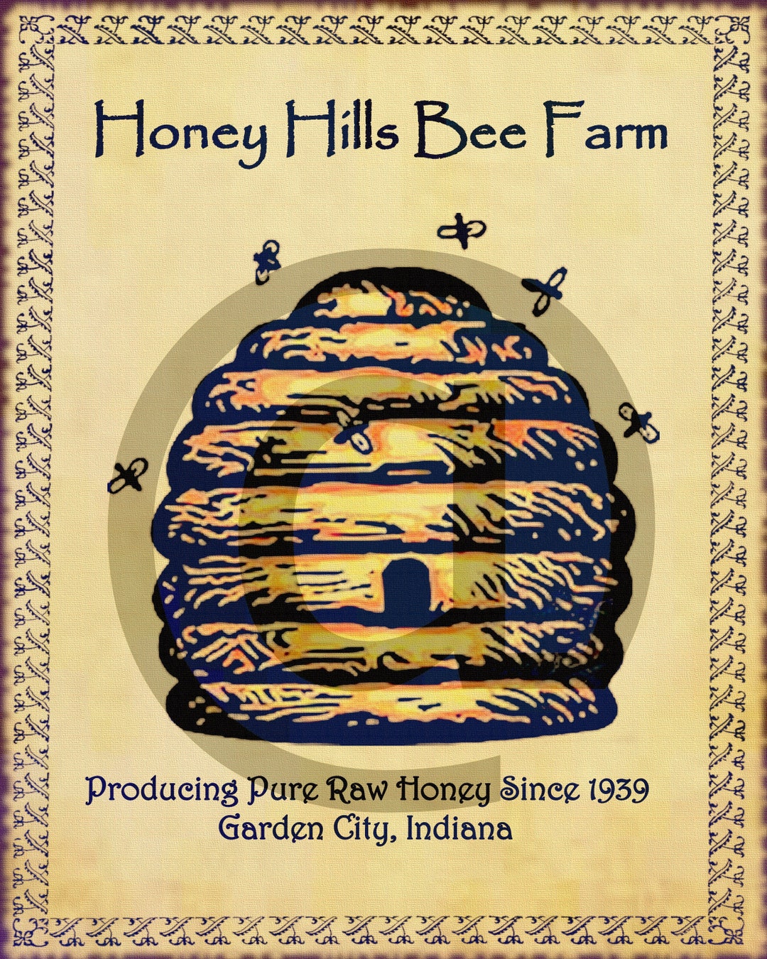 Vintage Farmhouse Honey Bee Farm Digital Download Printable Wall Art ...