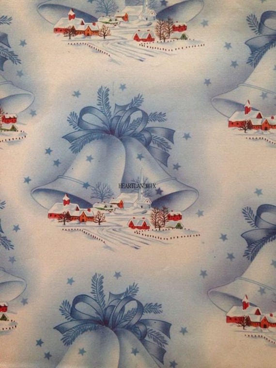 Printable Christmas Wrapping Paper Download Image Silver Bells | Etsy