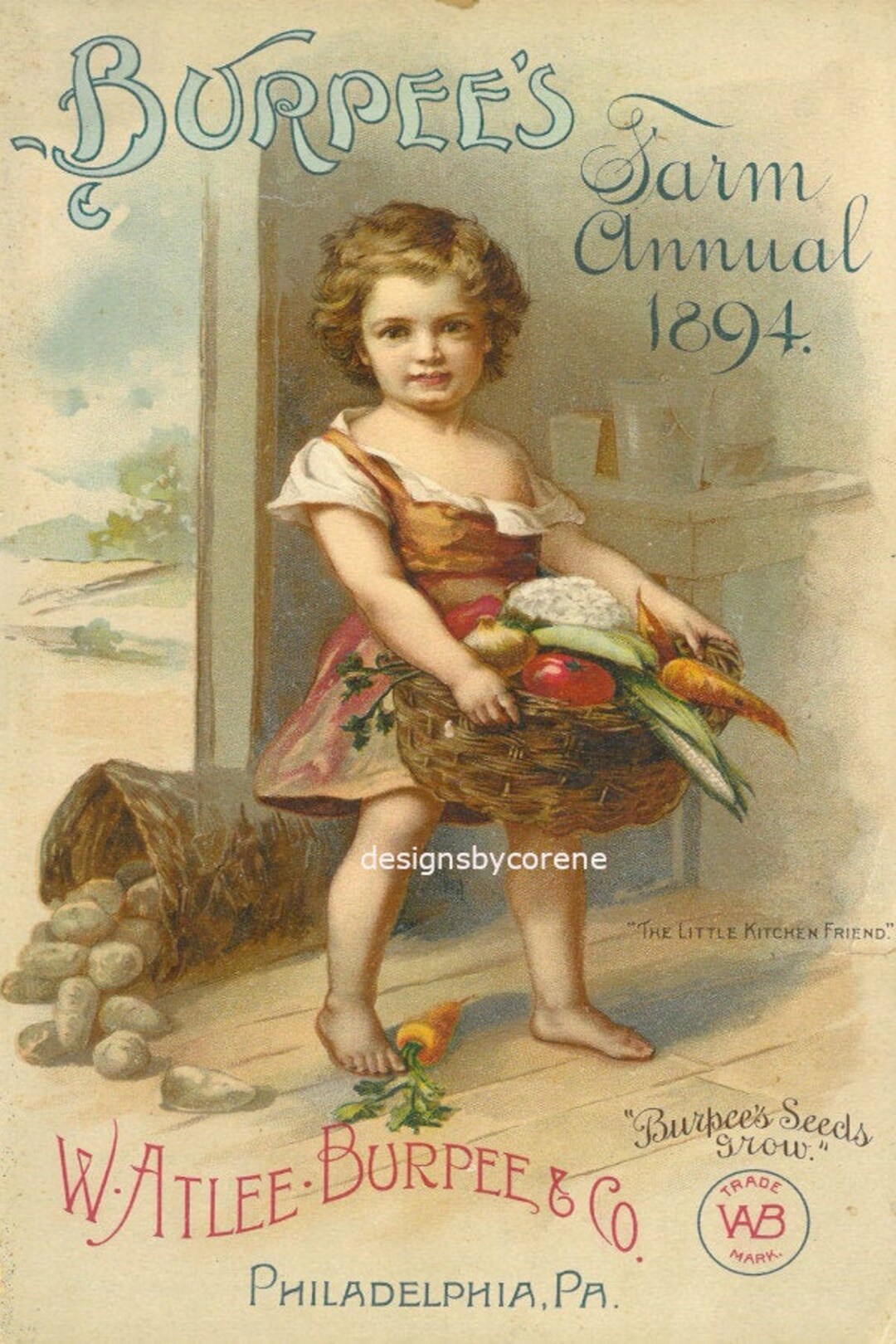 Antique Vintage Burpee Farm Seed Catalog Digital Wall Art Image ...