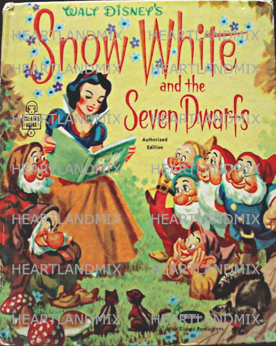 Vintage Snow White Book Cover Illustration Digital Image Download ...