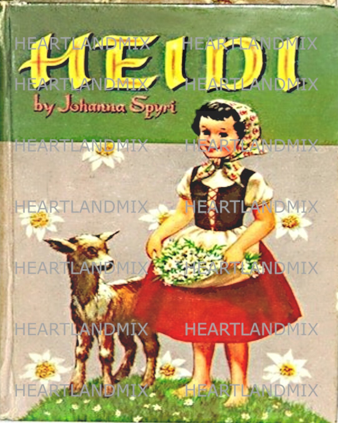 Antique Vintage Heidi Reading Book Illustration Digital Image Download ...