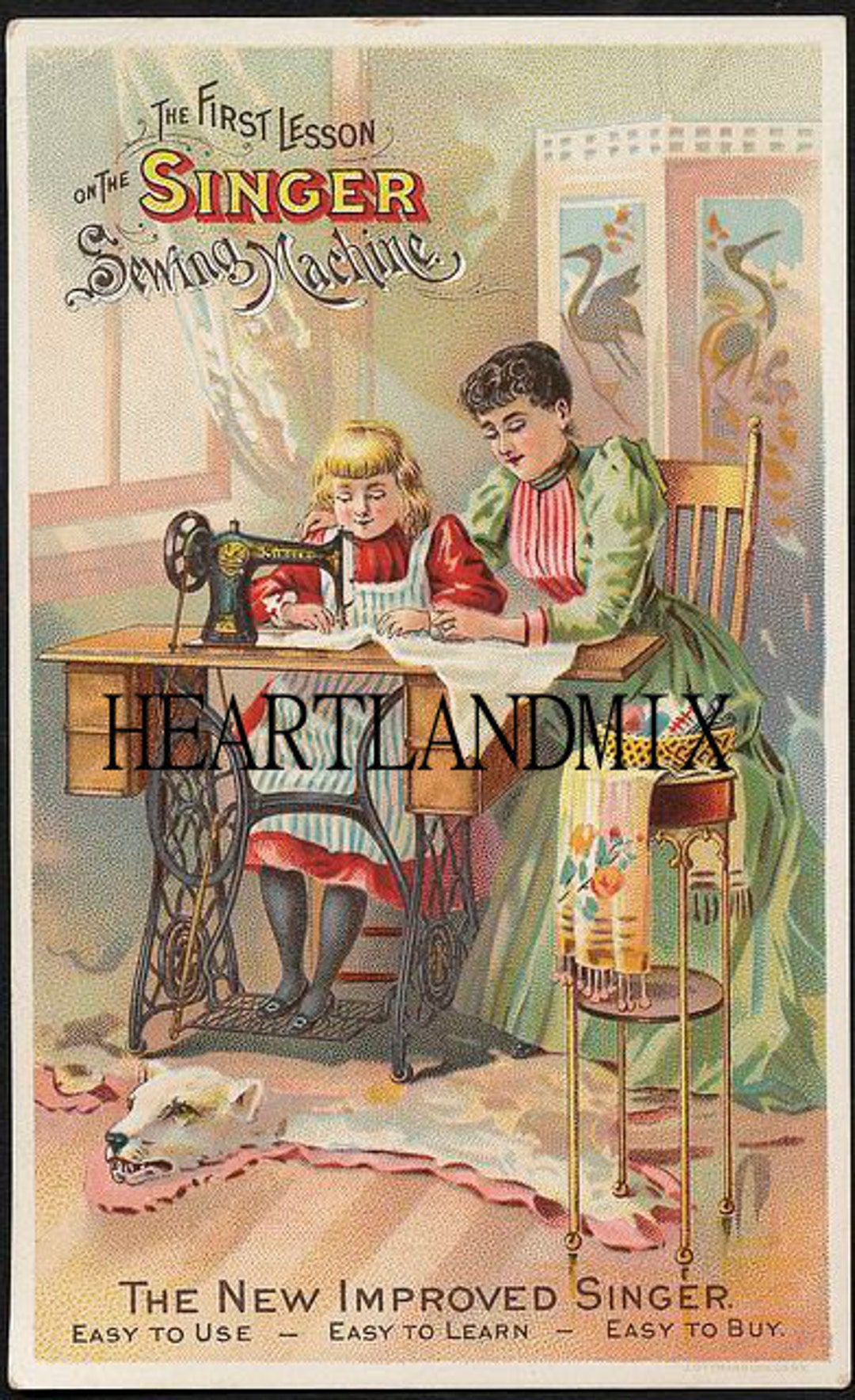 Vintage Victorian Singer Sewing Ad Digital Image Art Graphic Download ...