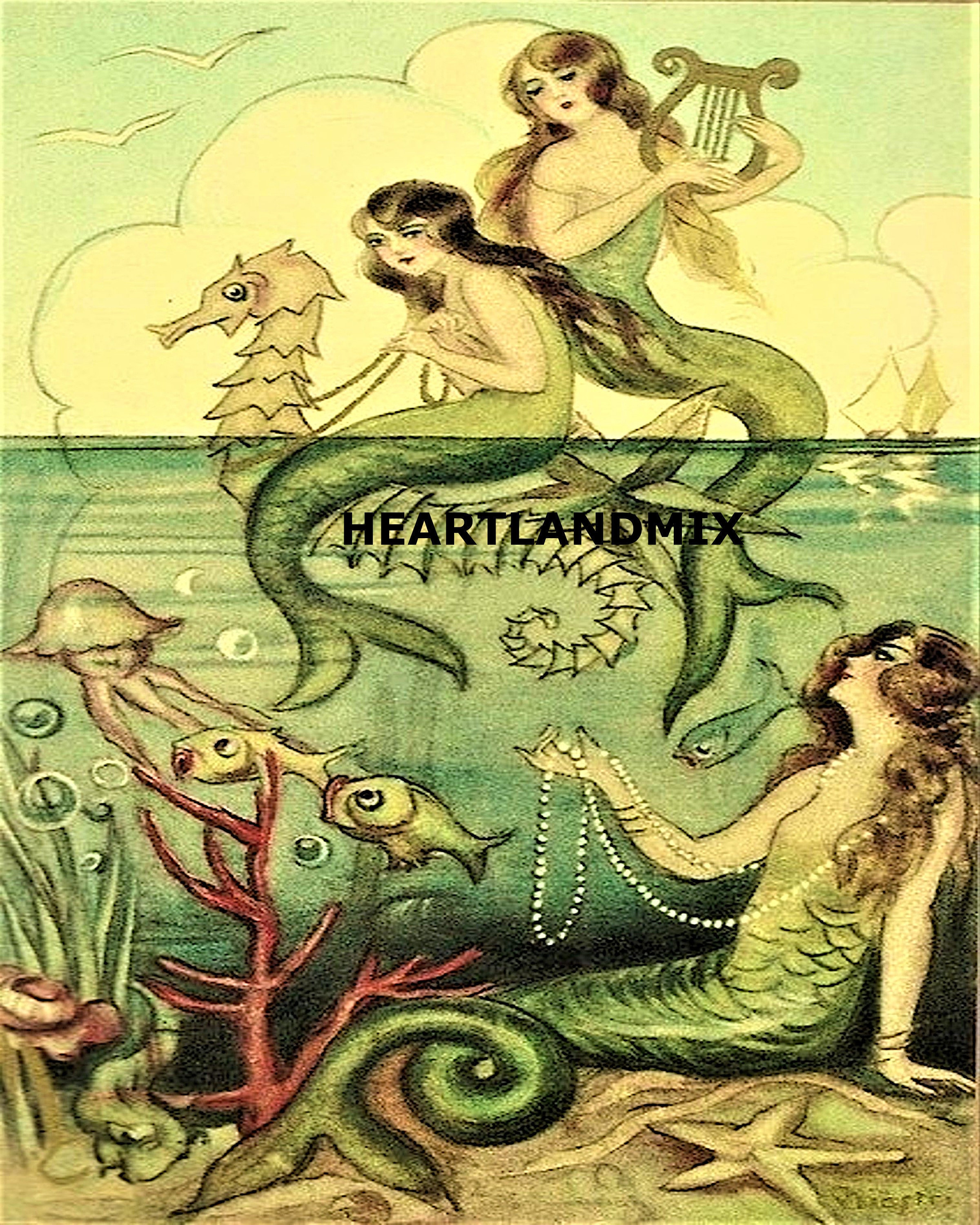 Vintage Mermaid Art