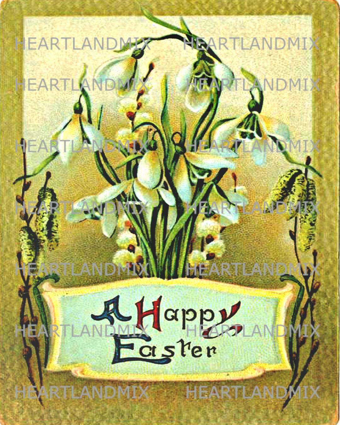 Vintage Easter Lily Wishes Digital Download Printable Art Image Floral ...