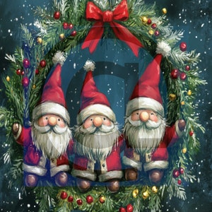 Bundle Set of FOUR Christmas Gnomes Farmhouse Decor Downloadable ...