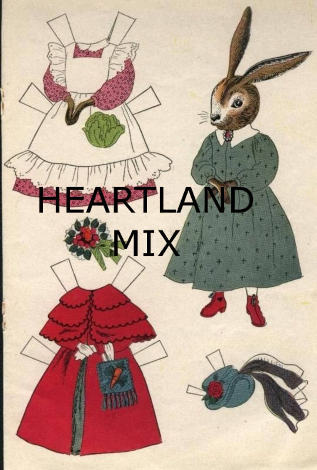Vintage Bunny/rabbit/hare Paper Doll Download Printable Clip Art - Etsy