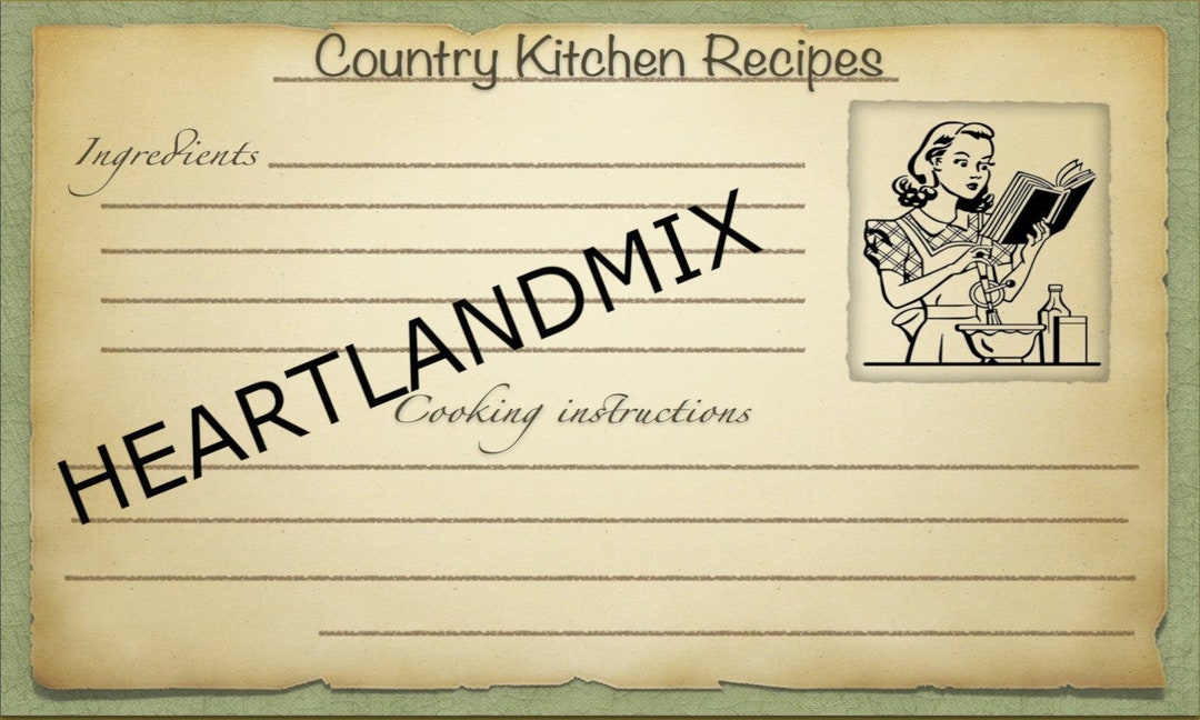 Printable Recipe Card Download Primitive Farmhouse, Bridal Shower ...
