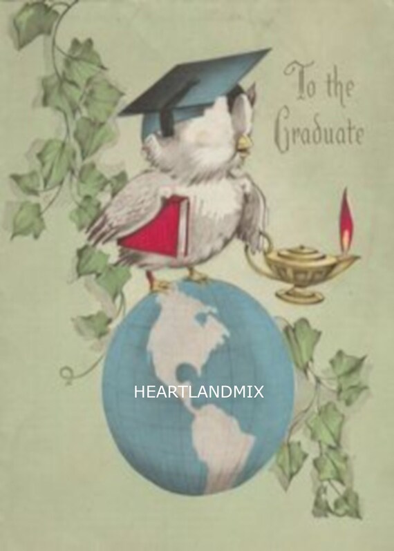 Vintage Graduation Card Digital Image Download Printable | Etsy