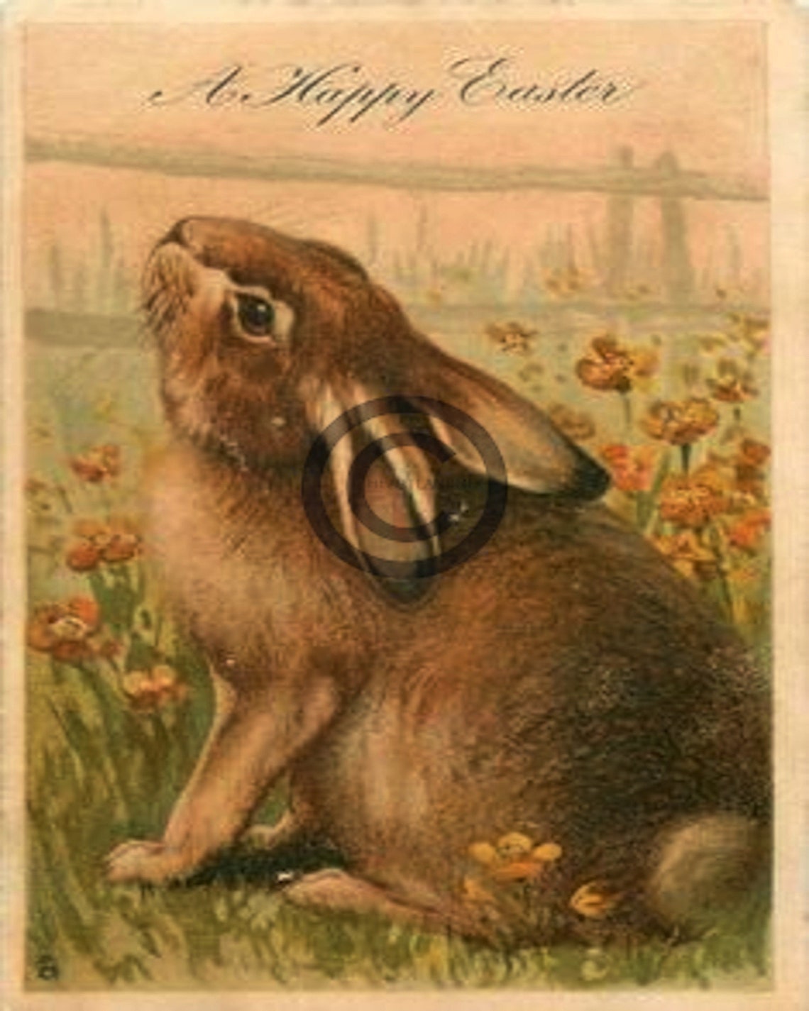 Vintage Easter Rabbit Digital Image Download Printable - Etsy