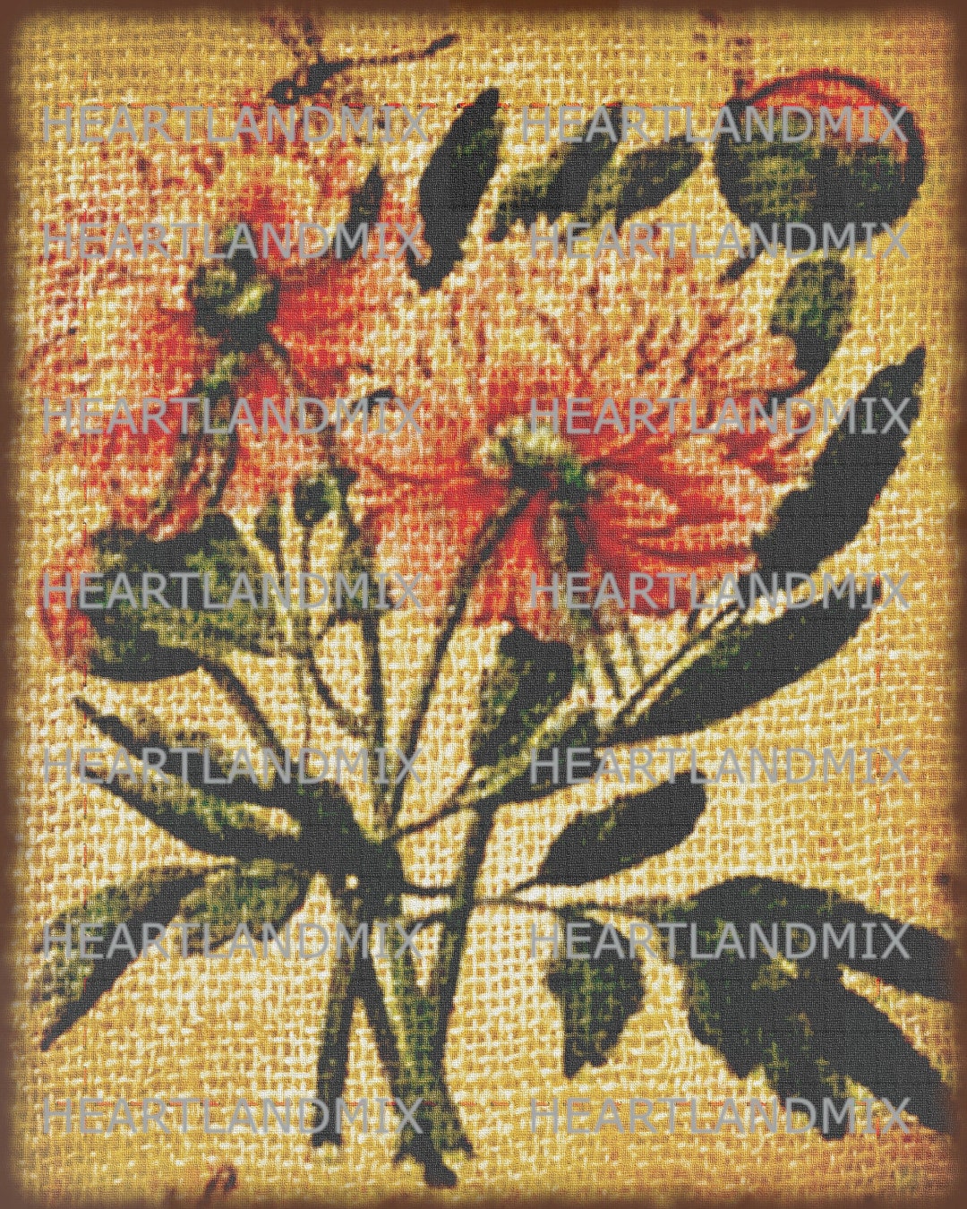 Farmhouse Peonies on Burlap Image Wall Art/cards/tags/labels/logos ...