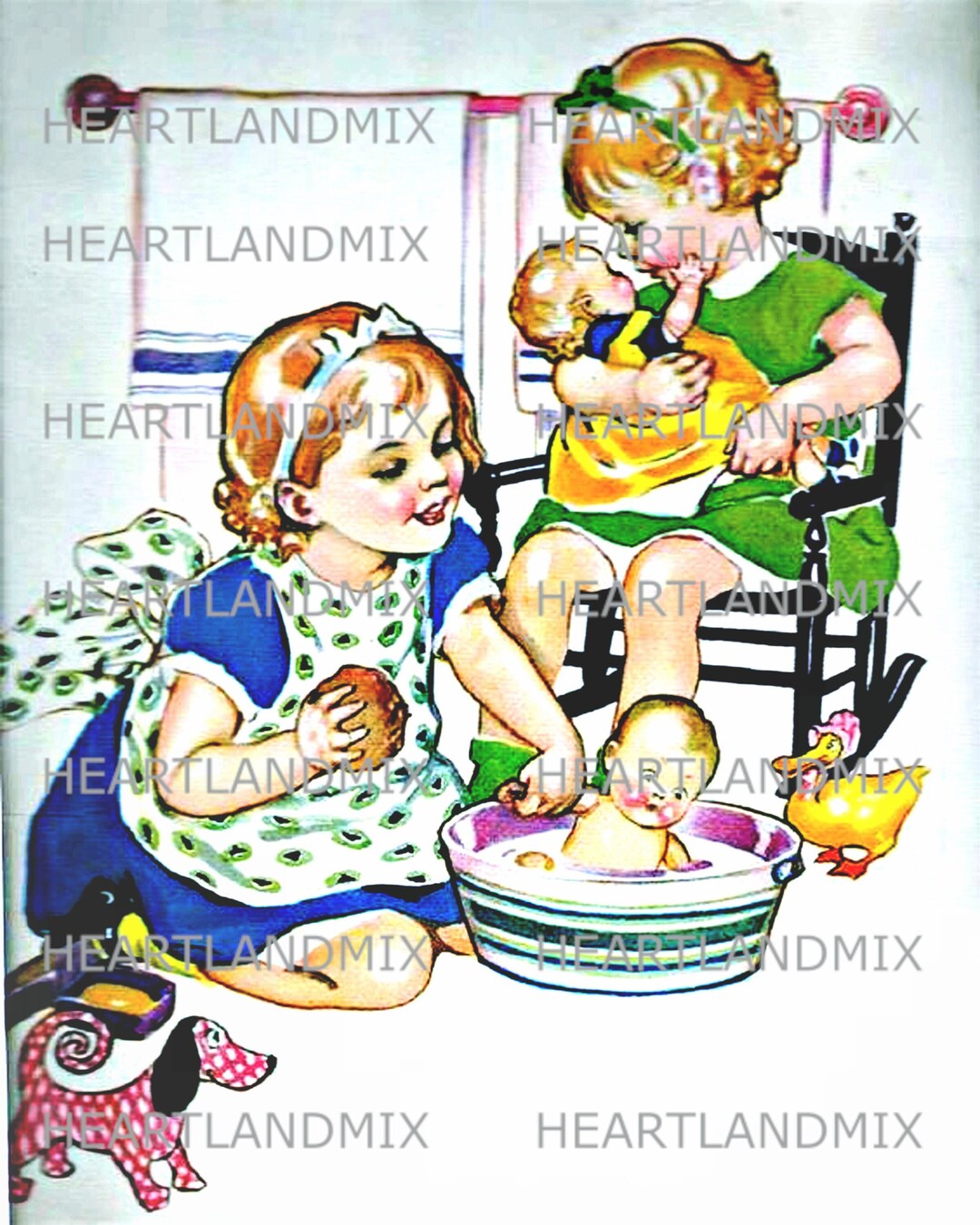 Antique Vintage Bath Time Digital Download Printable Image Wall Art ...