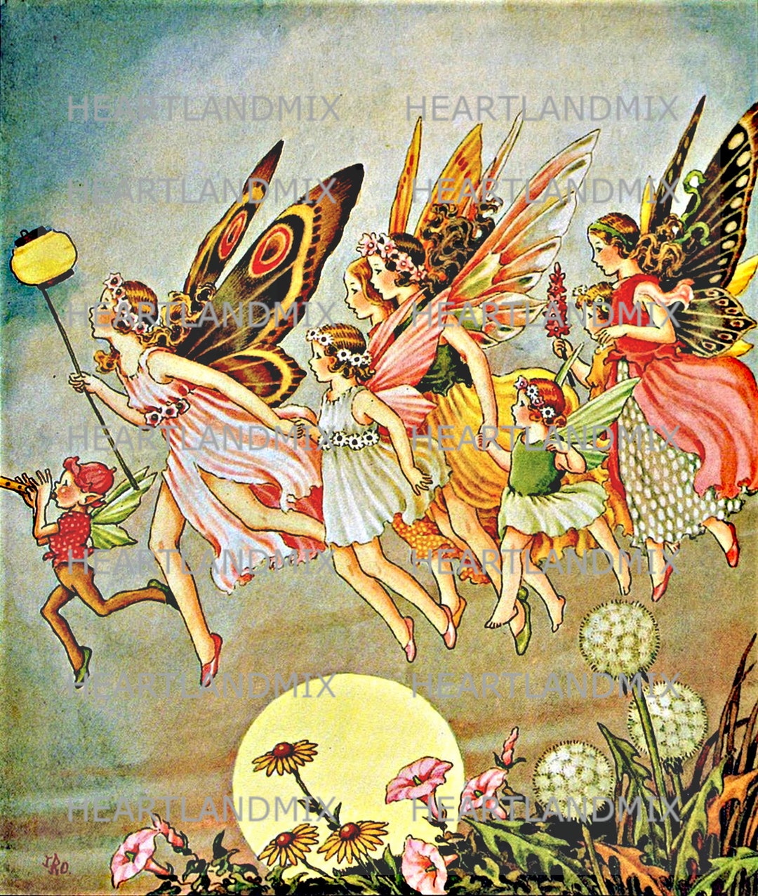 Fairies Vintage Digital Art Graphic Download Printable Image - Etsy