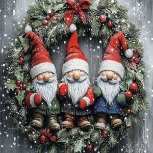 Bundle Set of FOUR Christmas Gnomes Farmhouse Decor Downloadable ...