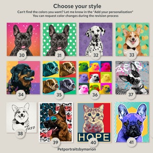 Custom Pop Art Pet Portrait: Personalized Canvas Print - Etsy