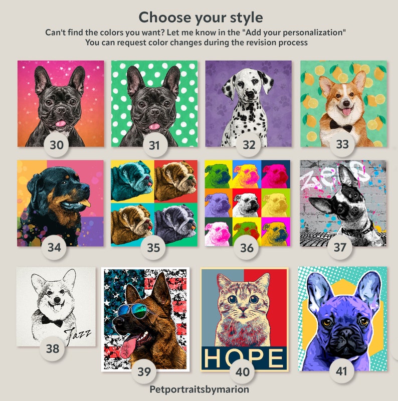 Custom Pop Art Pet Portrait: Personalized Canvas Print - Etsy