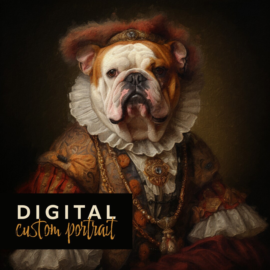 Custom Royal Pet Portrait: Regal Animal Painting (digital Only) - Etsy