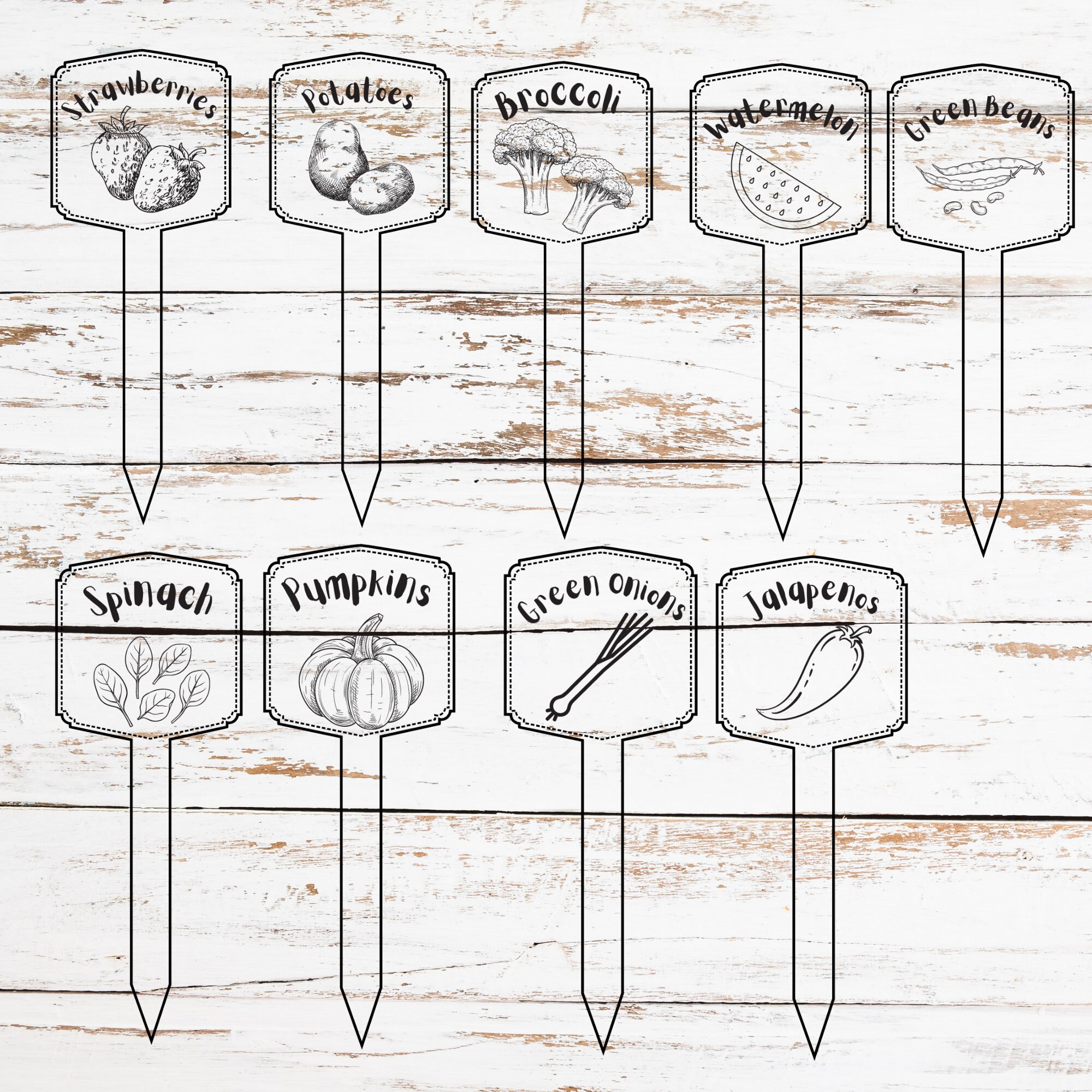 Digital Download Garden Marker SVG, Garden Stakes, Laser Cut File ...