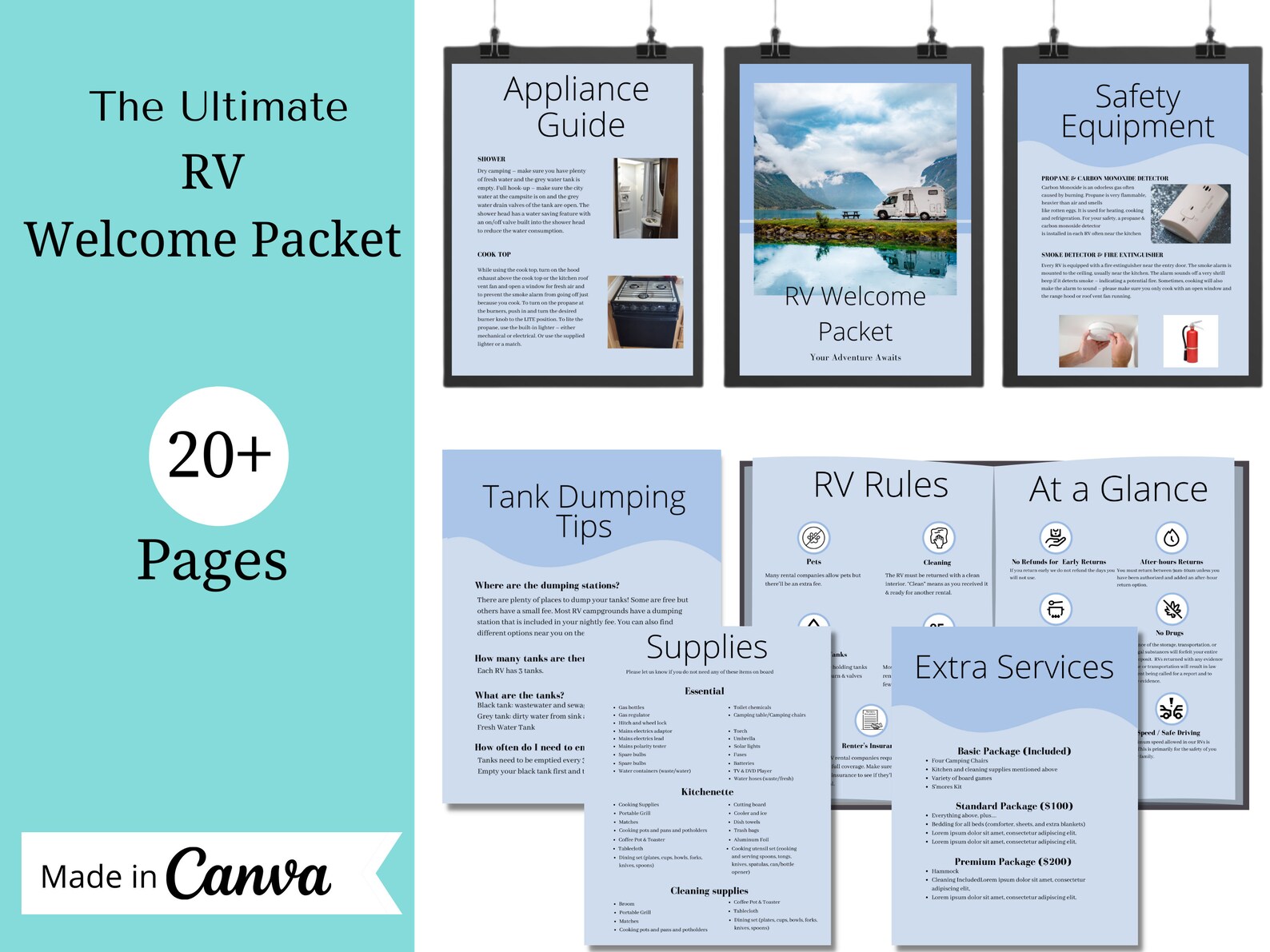 Rv Rental Welcome Book, Rv Guidebook, Airnbn, Rv Welcome Guide Template ...