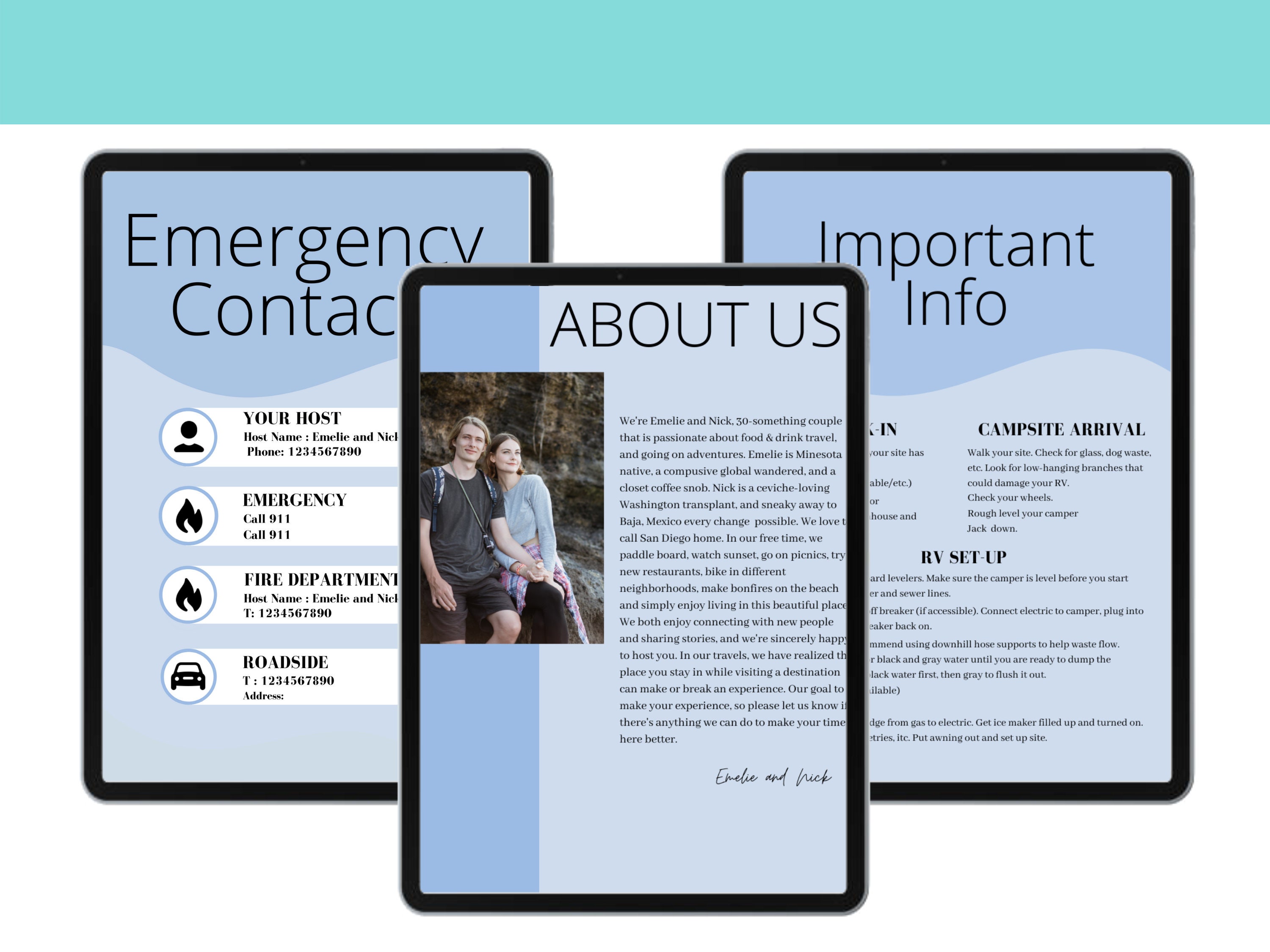 Rv Rental Welcome Book, Rv Guidebook, Airnbn, Rv Welcome Guide Template ...