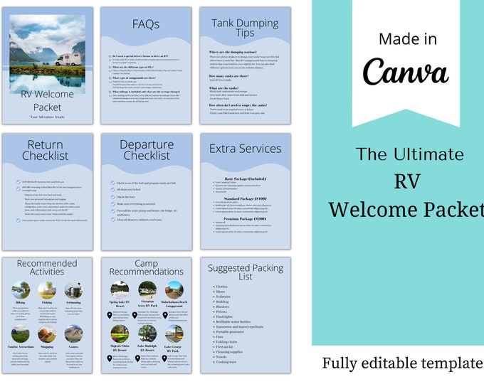 Rv Rental Welcome Book Rv Guidebook Airnbn Rv Welcome Guide - Etsy
